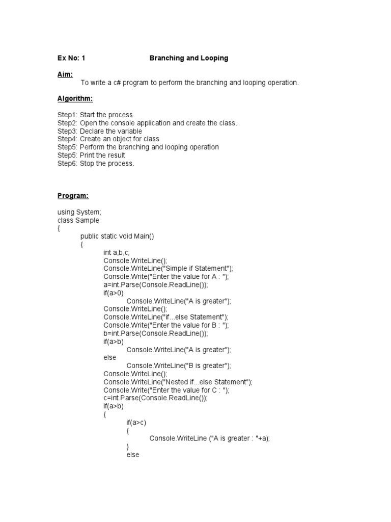 C Lab Manual Pdf C Sharp Programming Language C Programming Language