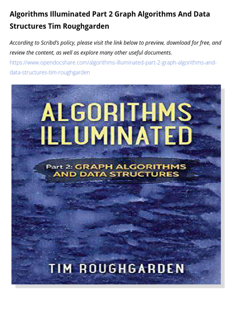 Algorithms Illuminated Part 2 Graph Algorithms And Data Structures Tim Roughgarden | PDF ...