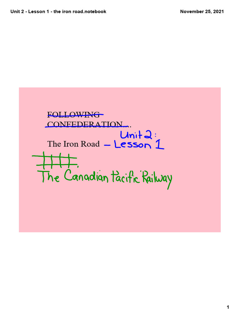 The Iron Road: Unit 2 Lesson 1 | PDF