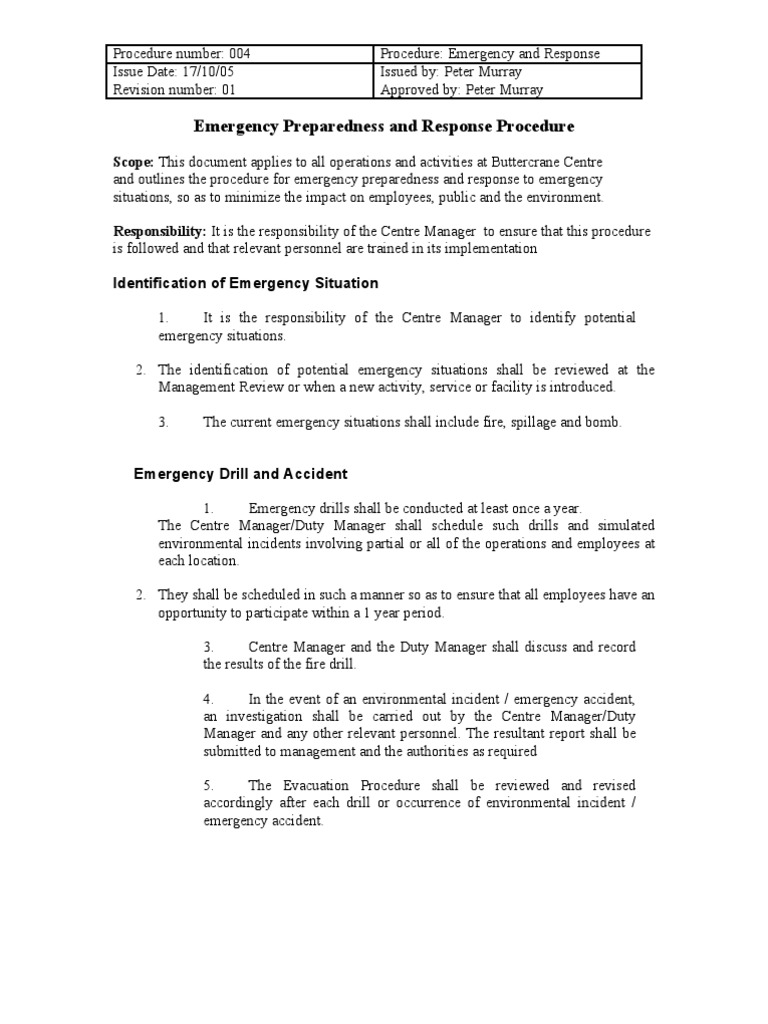 Emergency Preparedness and Response | PDF | Emergency Management ...