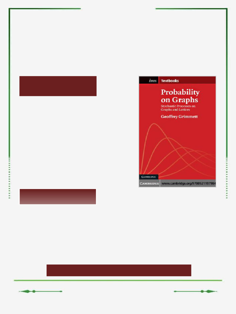 Probability on graphs random processes on graphs and lattices 1. publ ...