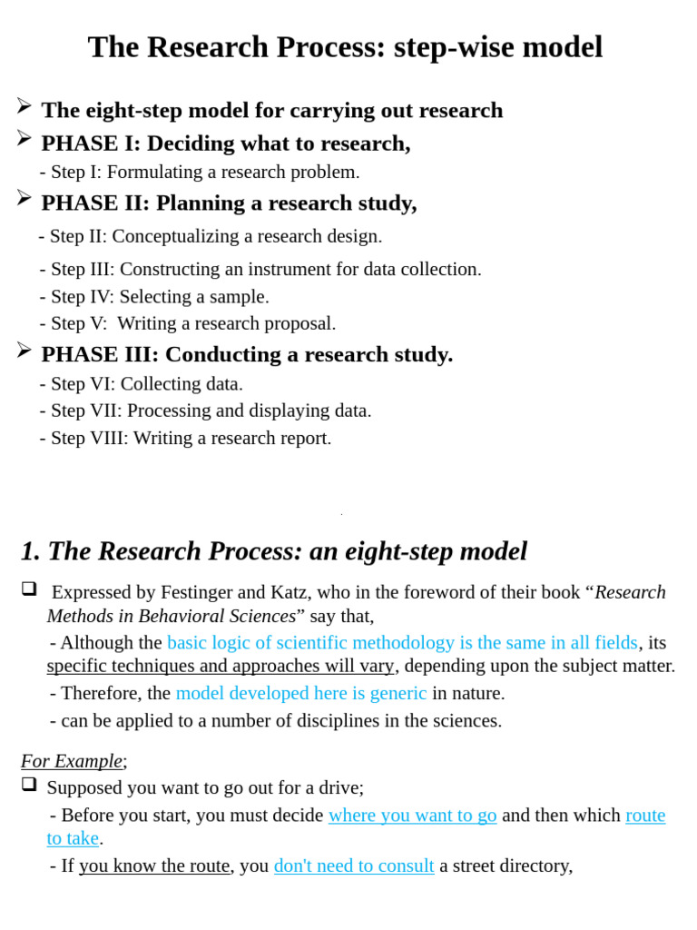 Eight Steps in the Research Process | PDF | Methodology | Quantitative ...