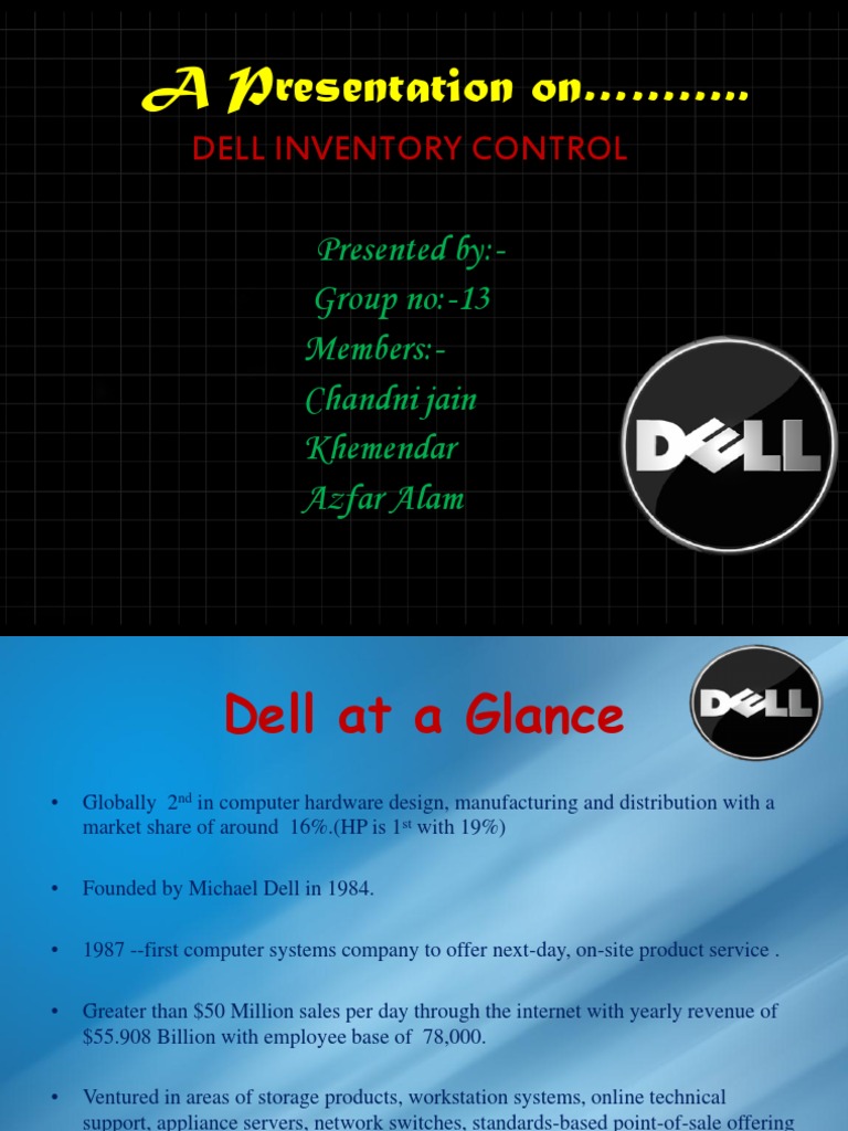 A Presentation on Dell Inventory Control | Lean Manufacturing | Inventory