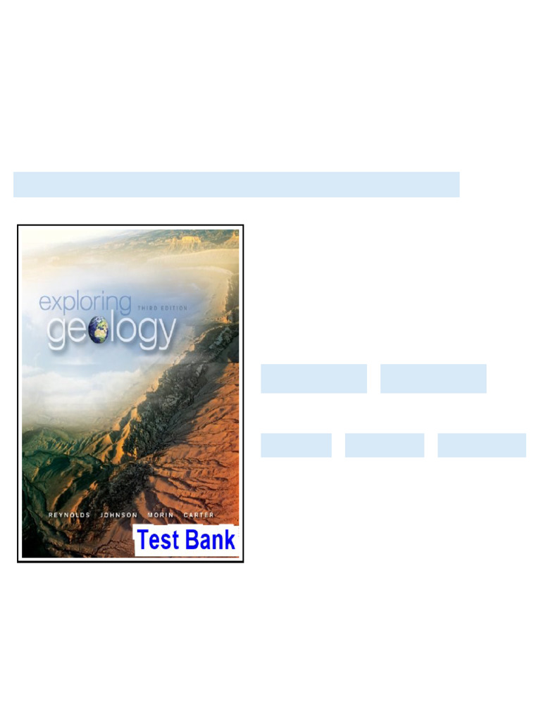 Exploring Geology 3rd Edition Reynolds Test Bank online version | PDF ...