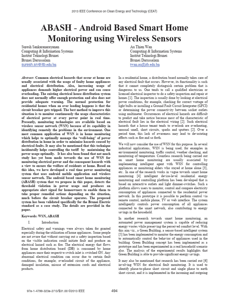 Smart Home Power Monitoring System | PDF | Wireless Sensor Network ...