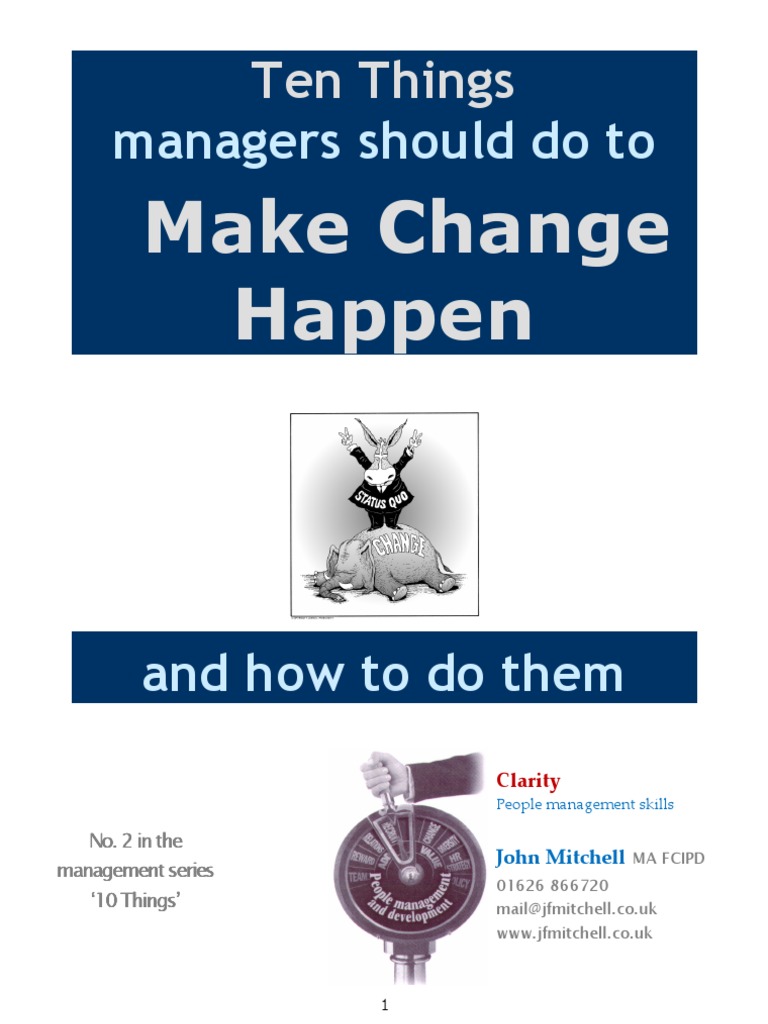 10 Things - Make Change Happen | PDF | Stakeholder (Corporate) | Motivation