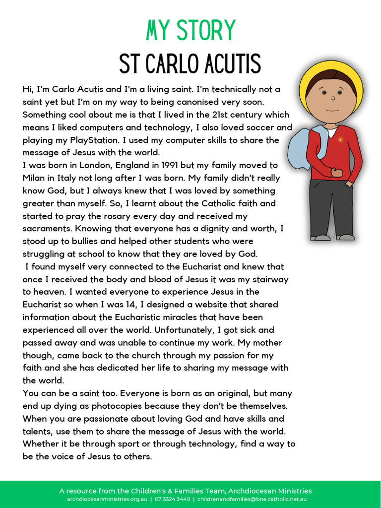 The Inspiring Journey of St. Carlo Acutis | PDF
