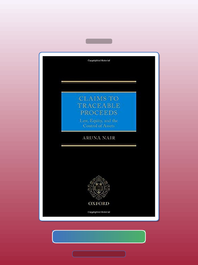 Clais to Traceable Proceeds Law Equity and the Control of Assets E-book ...
