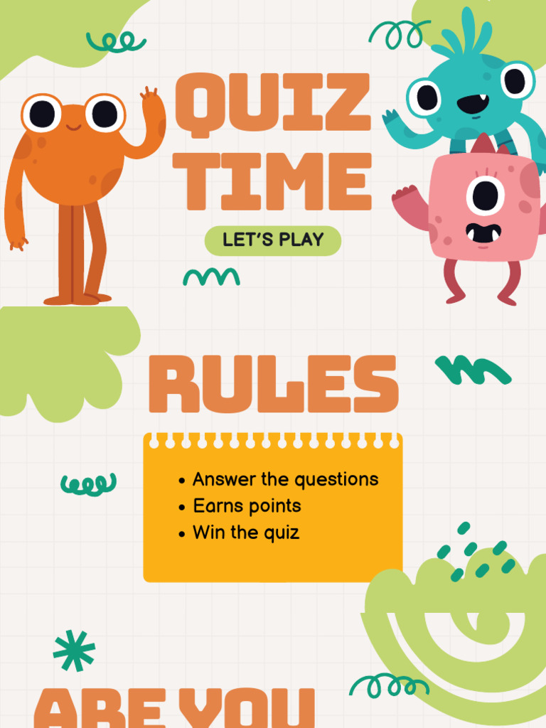 Green and Orange Illustrative Quiz Time Presentation | PDF