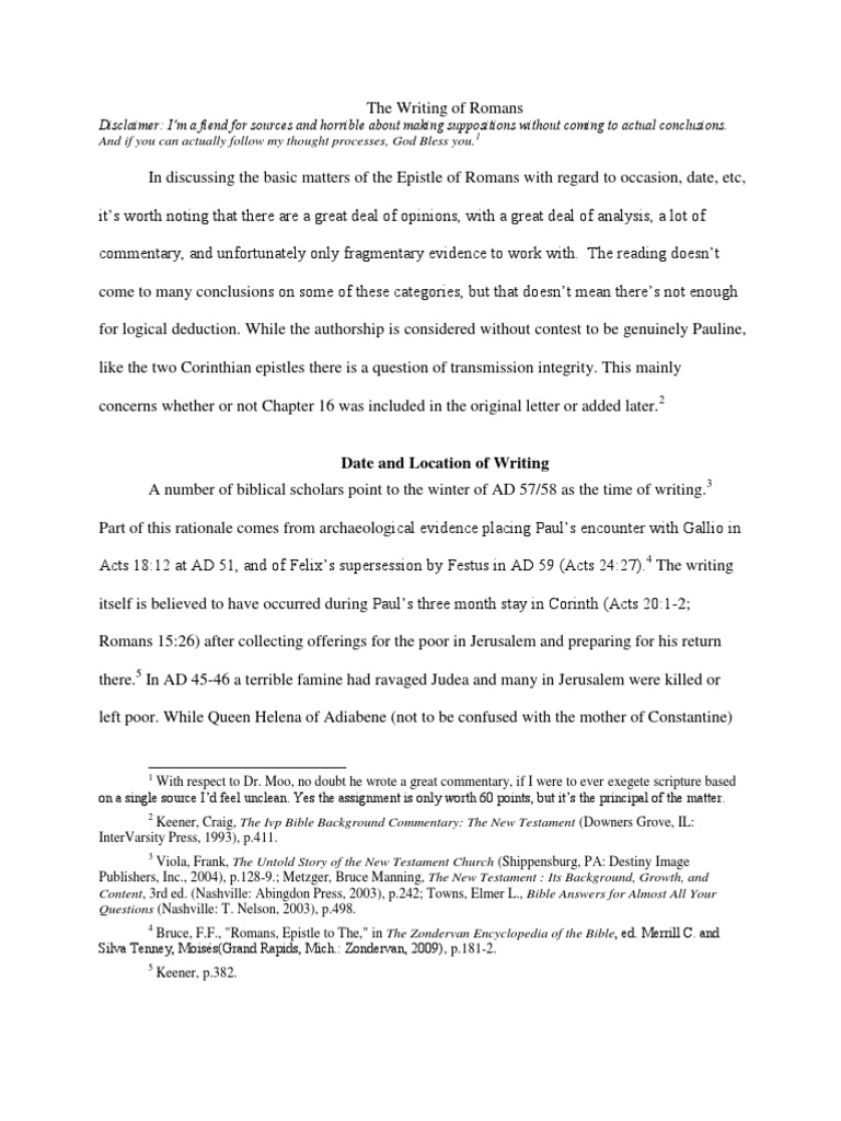 The Writing of Romans | Epistle To The Romans | Paul The Apostle