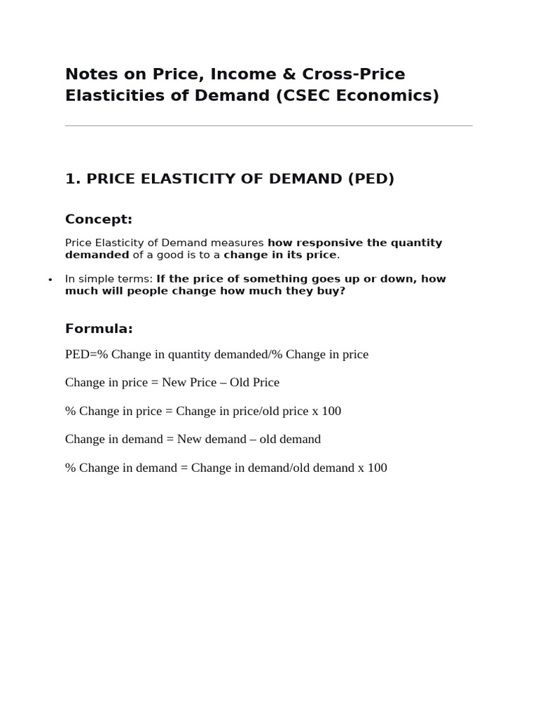Elasticities of Demand Explained | PDF | Demand | Price Elasticity Of ...