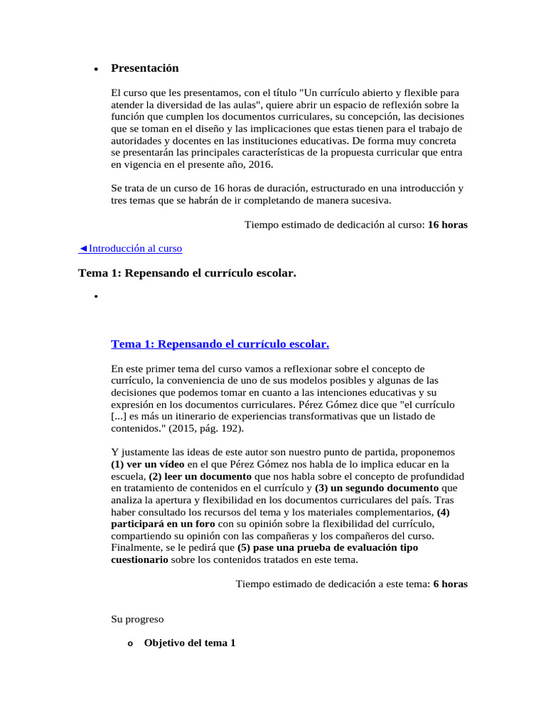 Currículo Abierto y Flexible en Educación | PDF | Plan de estudios ...