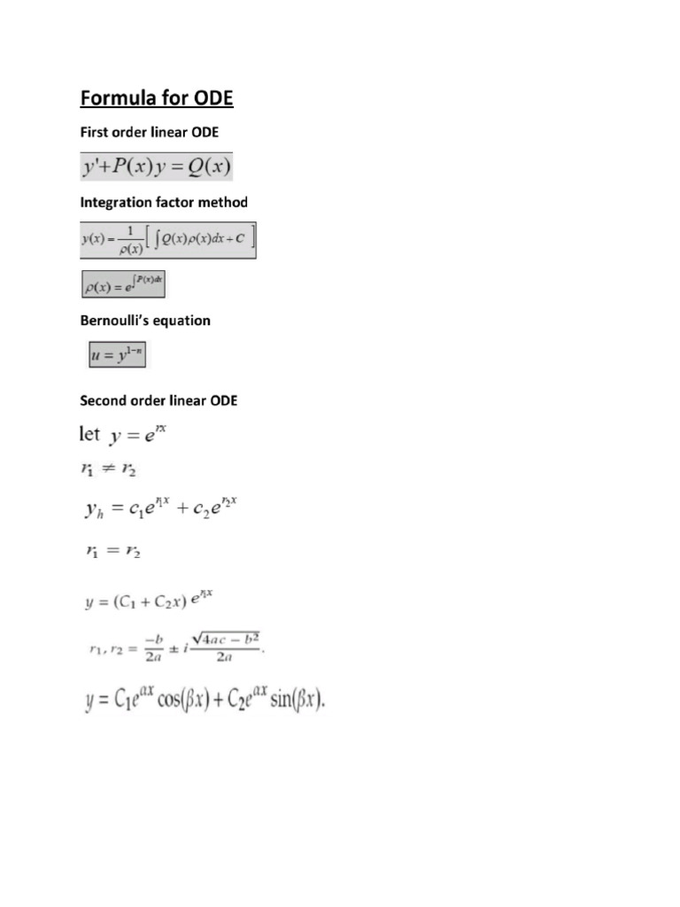 ODE Formula Mid | PDF