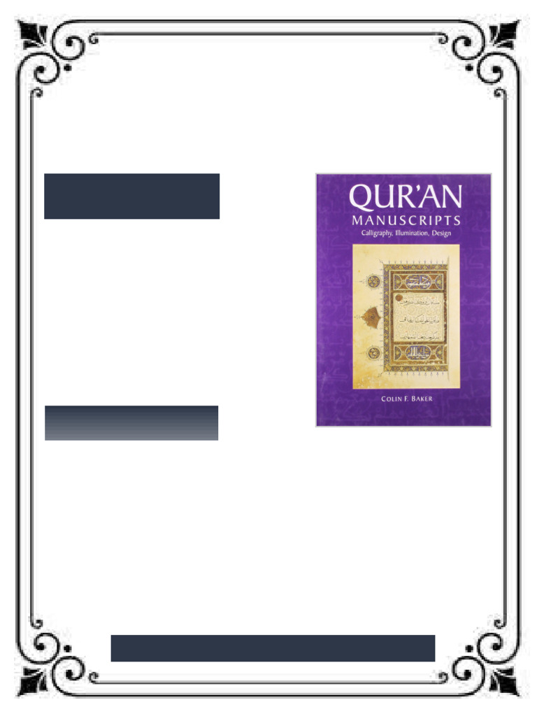 Qur an Manuscripts Calligraphy Illumination Design 1st Edition Colin F ...
