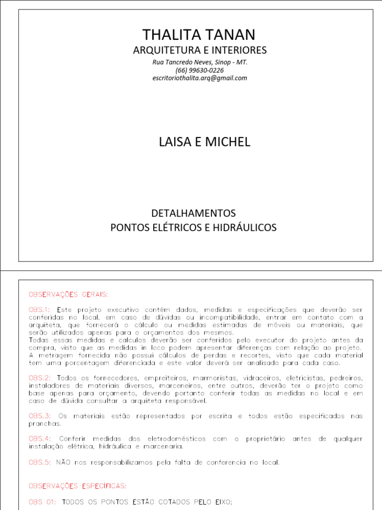 Projeto de Arquitetura Thalita Tanan | PDF
