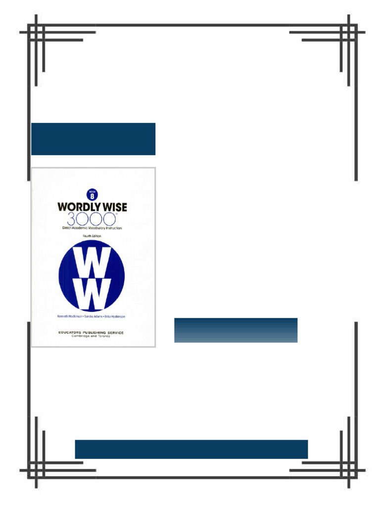 Wordly Wise Book 8 3000 Direct Academic Vocabulary Instruction Kenneth ...