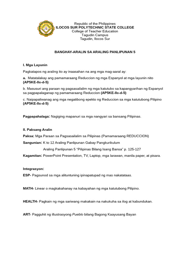 Lesson Plan A.P (Reduccion) | PDF