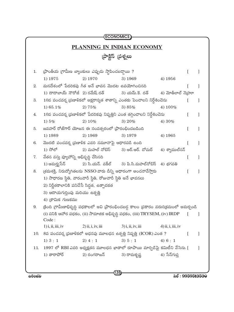 Indian Economy Planning Insights | PDF