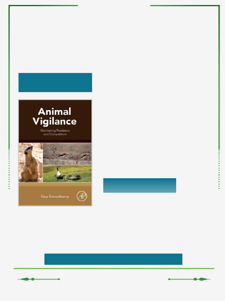 Animal Vigilance Monitoring Predators and Competitors 1st Edition ...