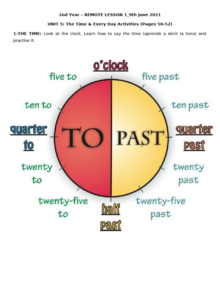 2nd Year - Remote Lesson 1 - 9th June 2021 | PDF