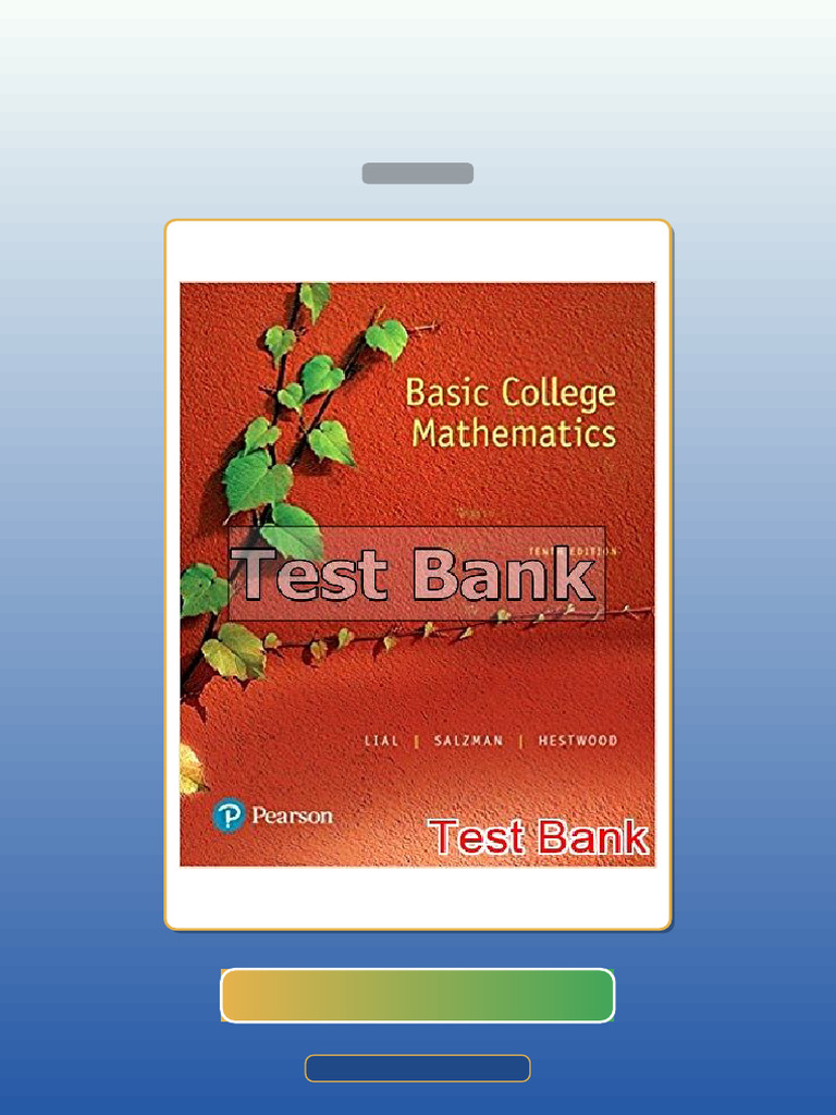Basic College Mathematics 10th Edition Lial E-book Testbank Solutions ...