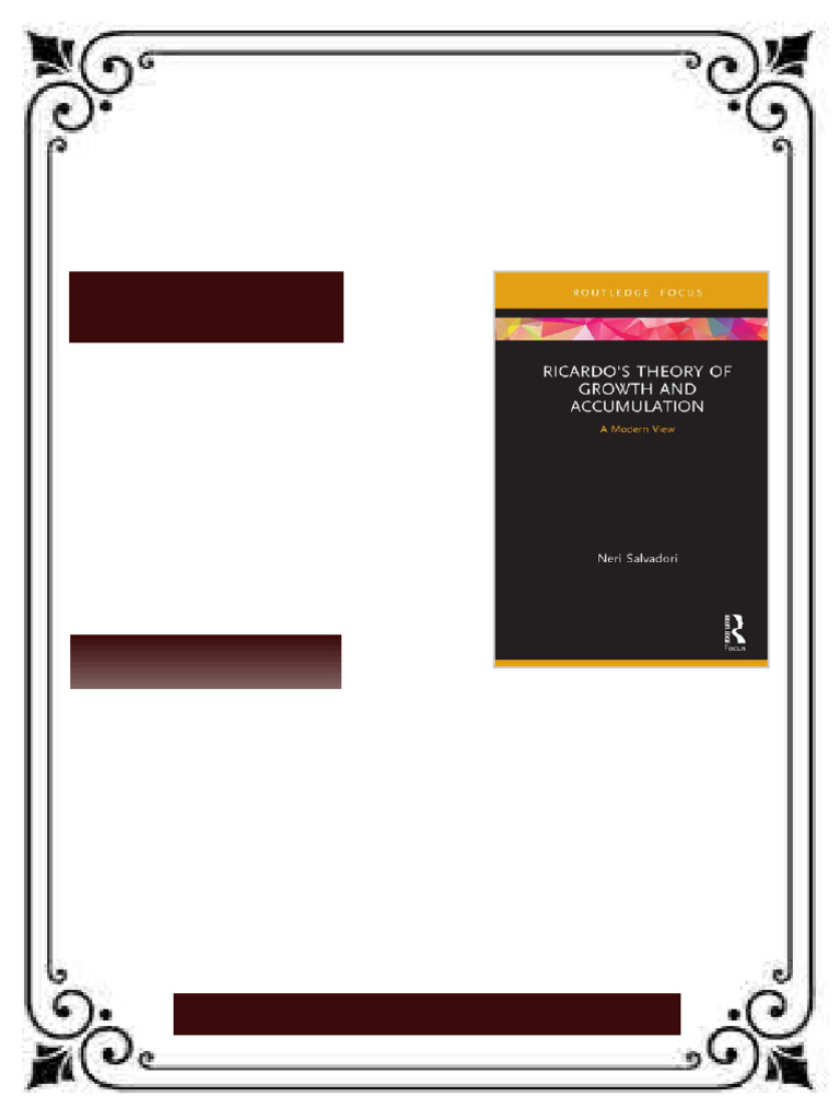 Ricardo s Theory of Growth and Accumulation A Modern View 1st Edition ...