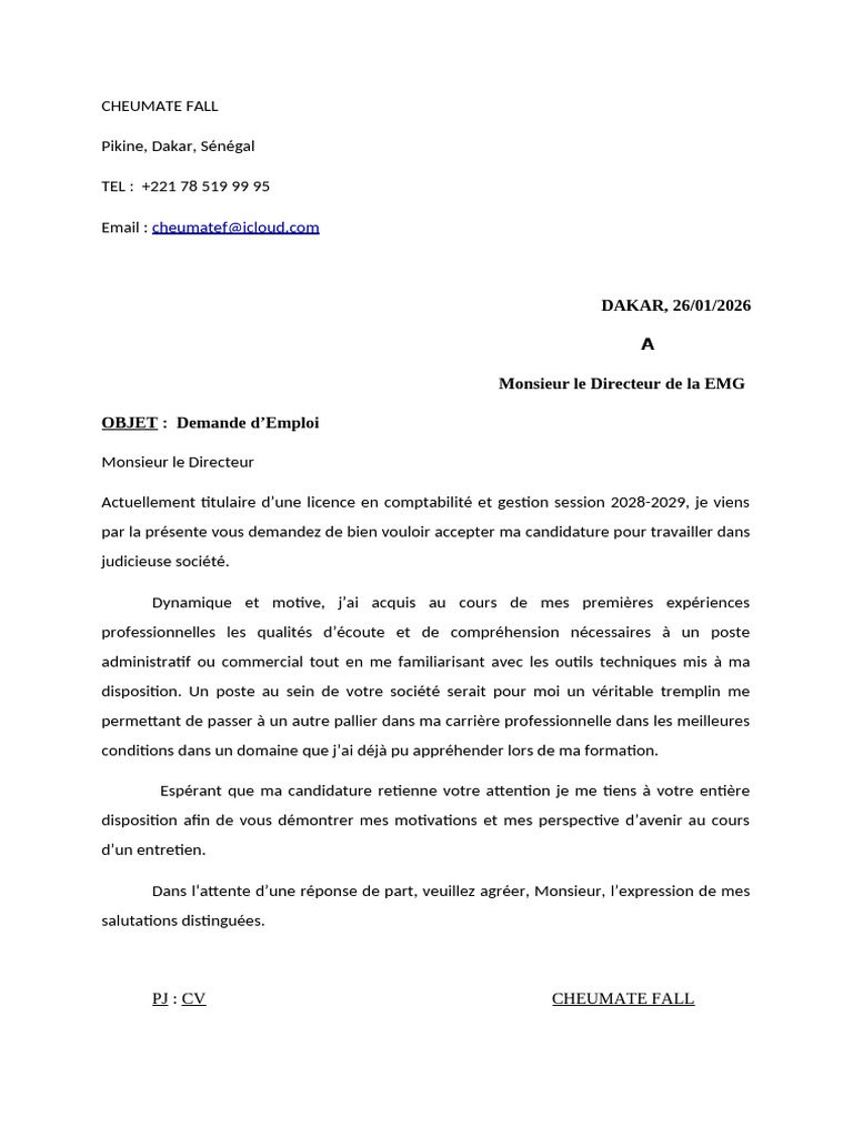 Demande Demploi EMG | PDF