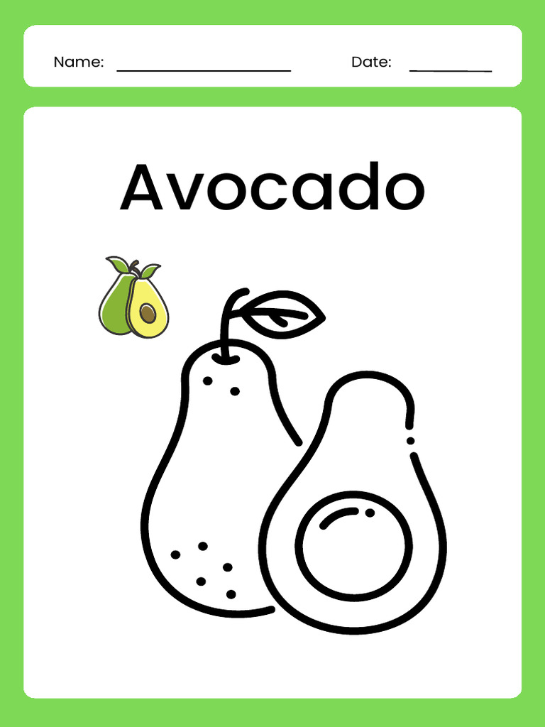 Black and White Illustrative Fruits Coloring Page.pdf | PDF