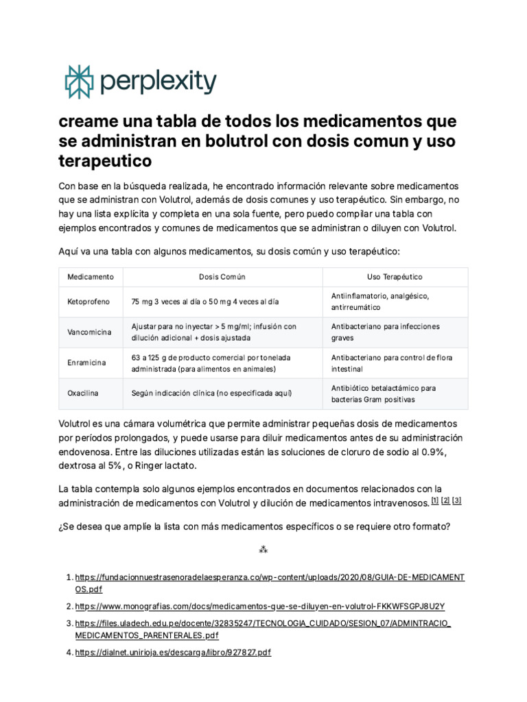 perplexity | PDF | Medicamentos con receta | Medicina
