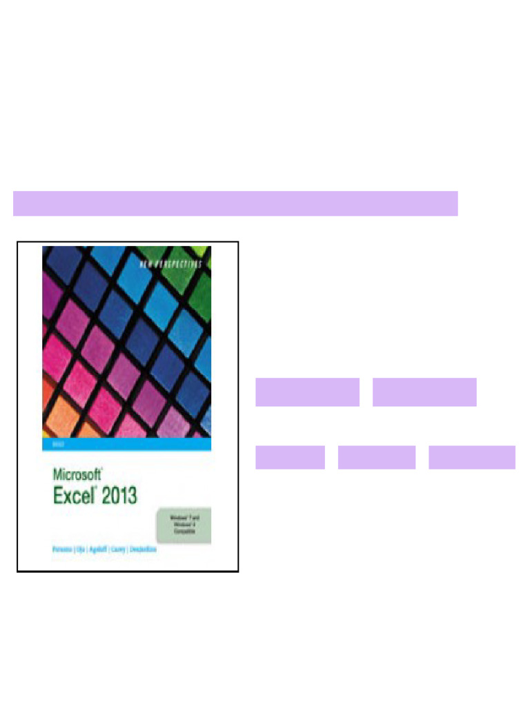 Solution Manual for New Perspectives on Microsoft Excel 2013, Brief ...