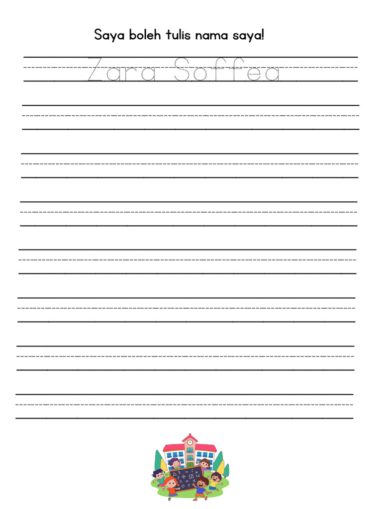 Pink Name Tracing Early Primary Kindergarten Worksheet | PDF