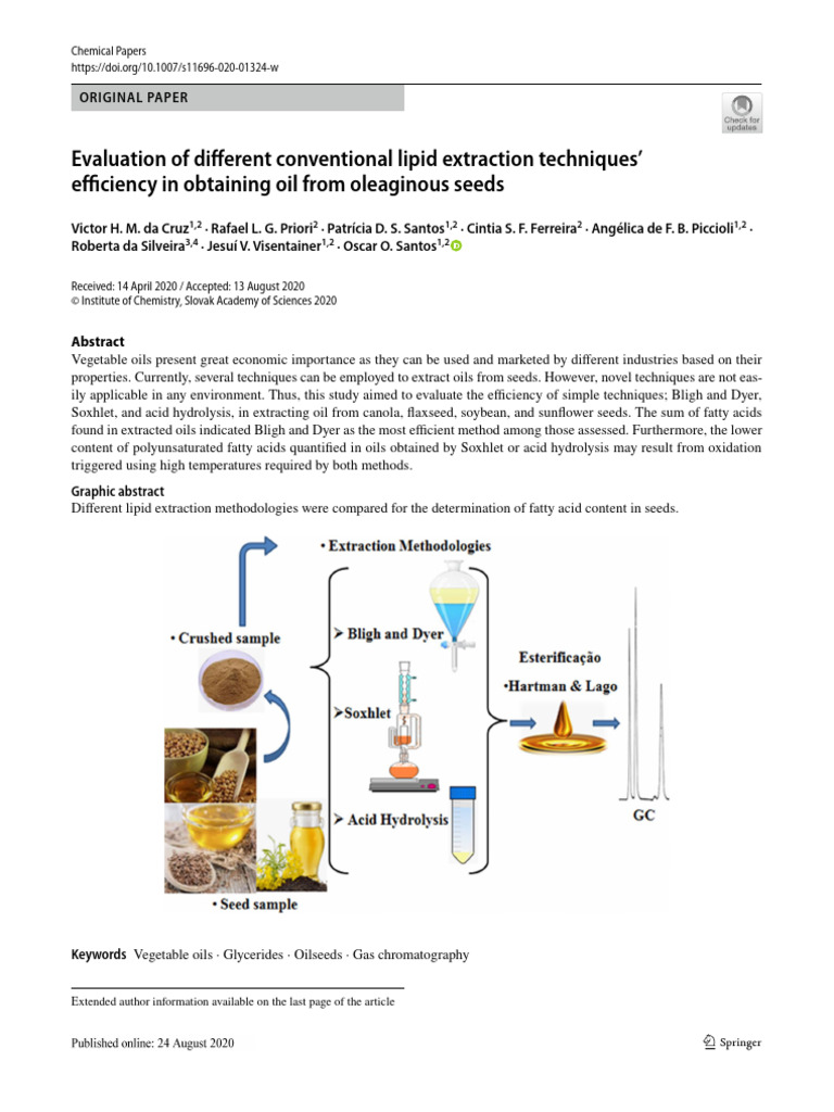 Different Conventional Lipid Extraction Method | PDF | Chromatography ...