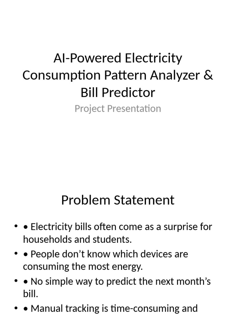 AI Powered Electricity Analyzer | PDF