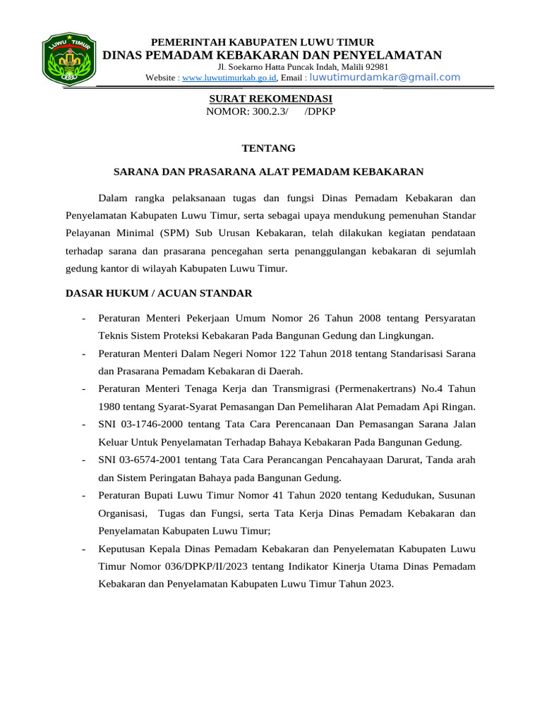 Form Rekomendasi Maramba | PDF