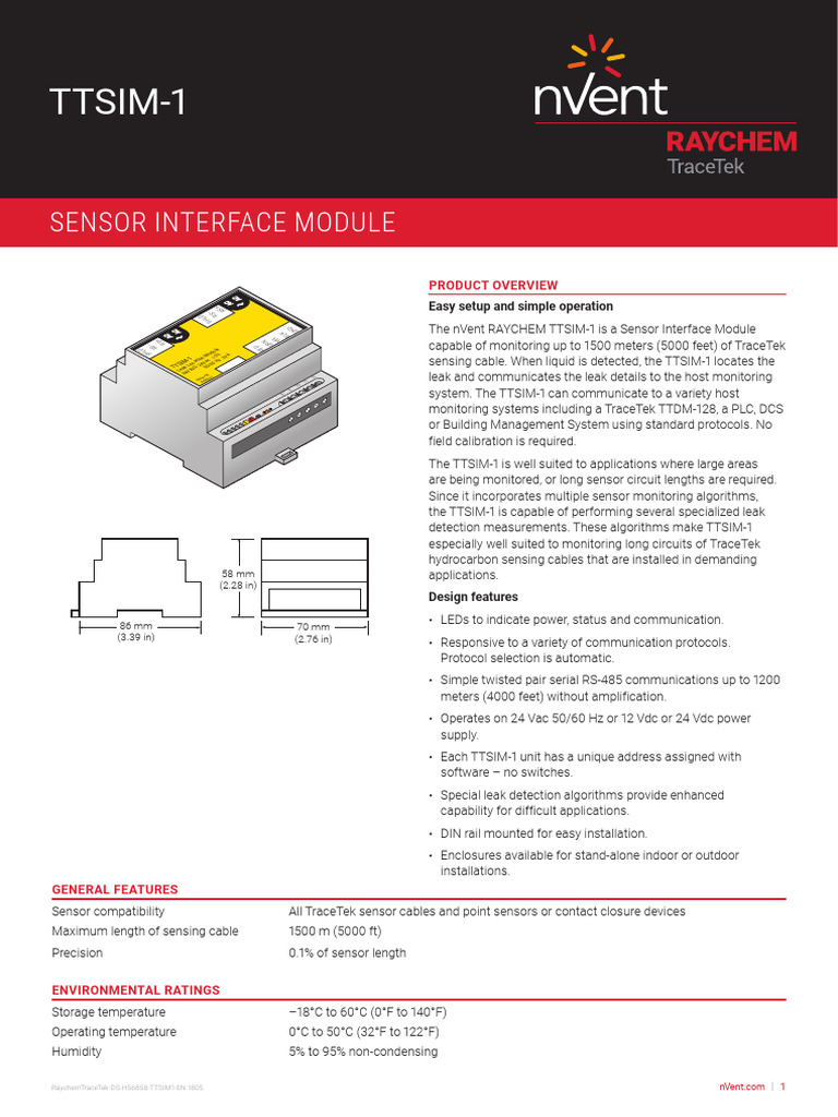 TraceTek TTSIM 1 Datasheet | PDF | Computer Network | Telecommunications