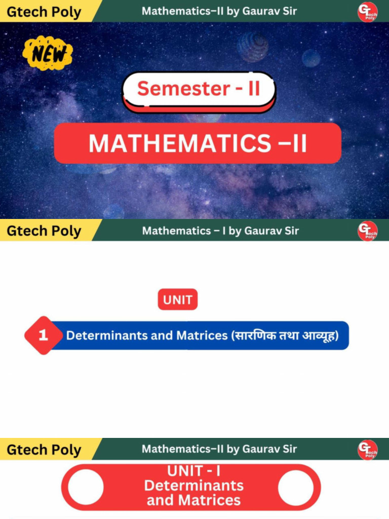 Polytechnic Semester 2 Maths Formulas | PDF