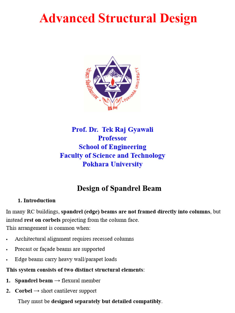 Design of Spandrel Beams | PDF | Beam (Structure) | Bending