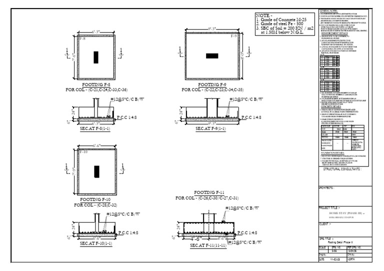 Column Footing Detail (Phase III) | PDF