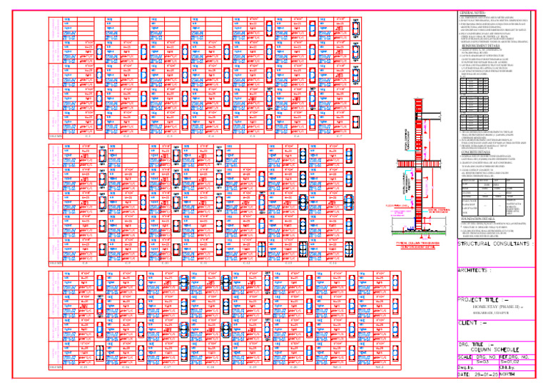 Column Schedule - Phase II Shikarbadi Home Stay | PDF | Concrete | Roof
