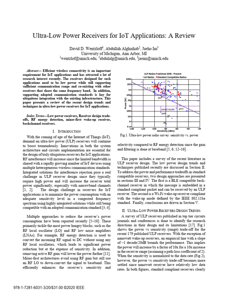 Ultra Low Power Receivers For IoT Applications - A Review | PDF ...