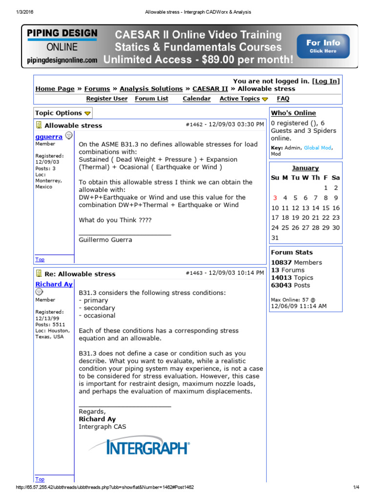 Allowable Stress - Intergraph CADWorx & Analysis | PDF | Stress ...
