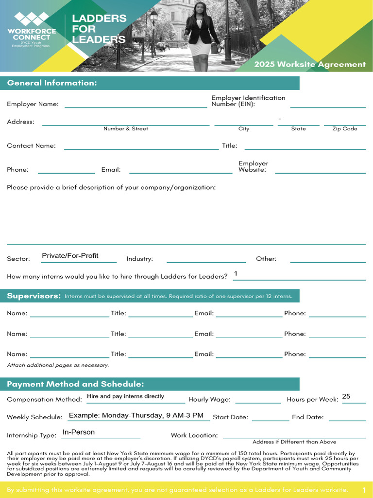 2025 Ladders For Leaders Worksite Agreement | PDF | Employment | Mentorship