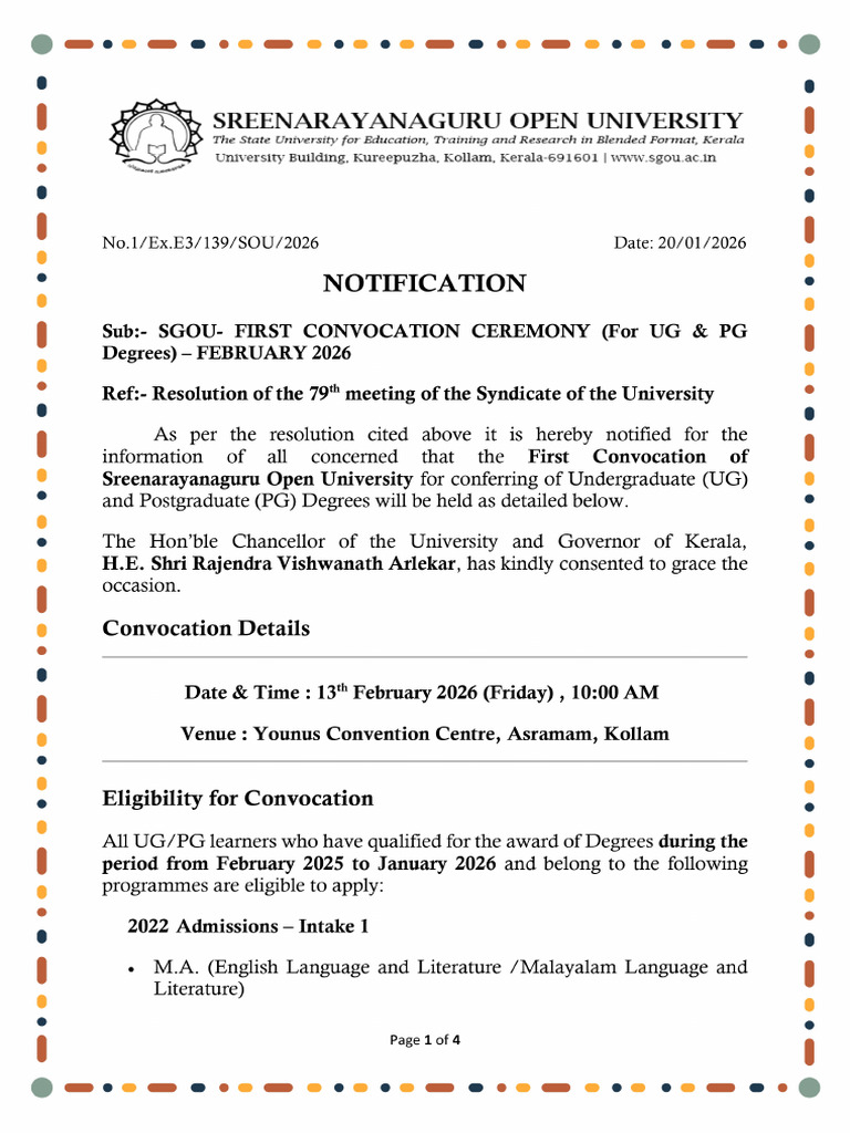 Convocation 2026 | PDF