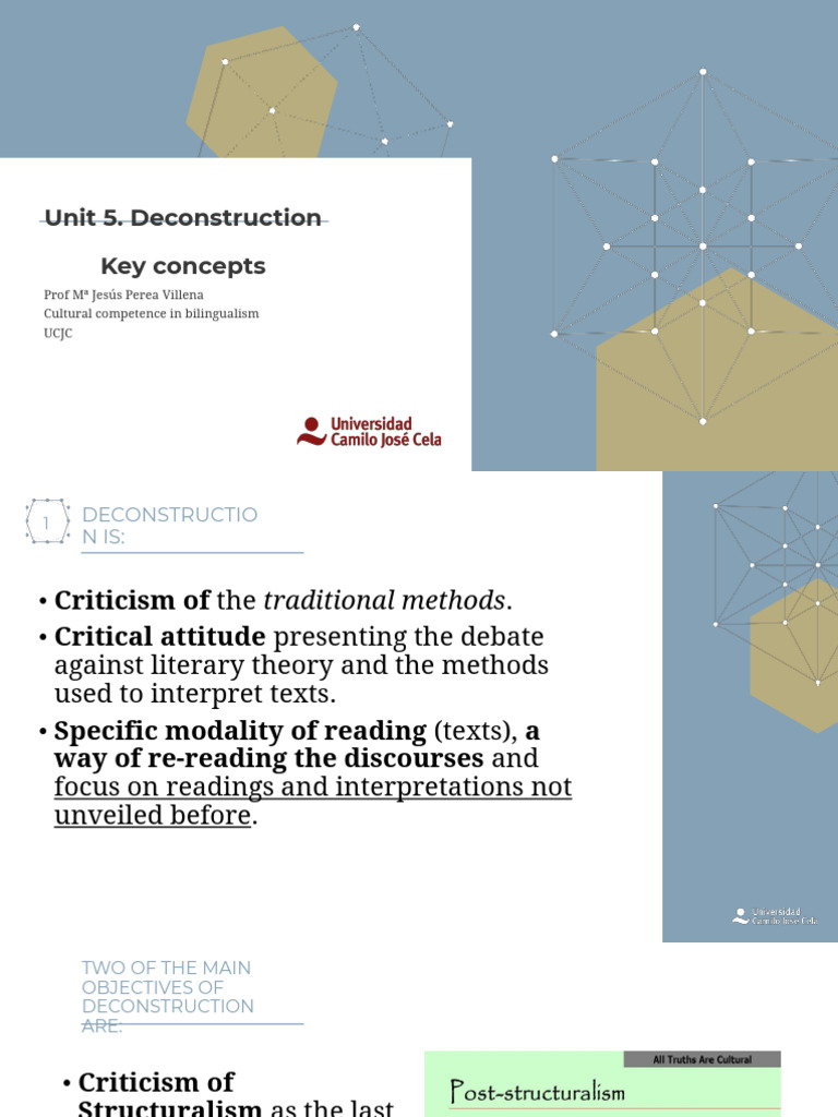 Unit 5. Deconstruction. Key Concepts | PDF