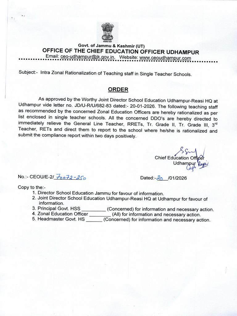 Intra Zonal Rationalization in Single Teacher School | PDF