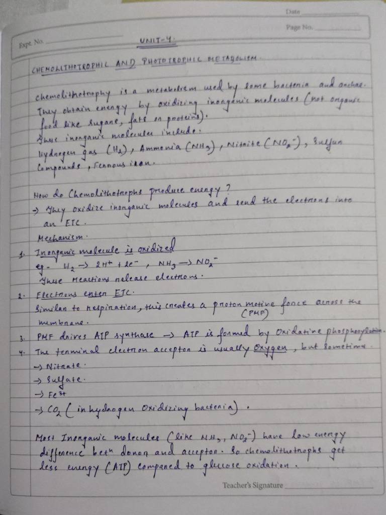 Unit 4- Chemolithotrophy 02 Dec 2025 (1) | PDF