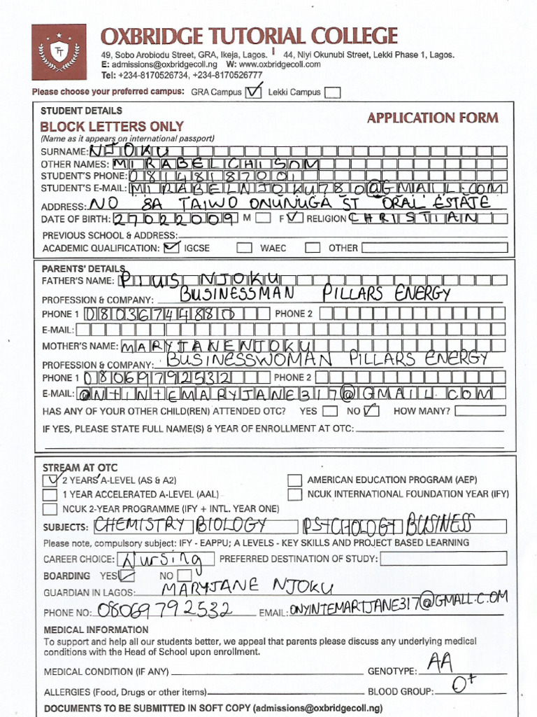 OTC Application Form (1) (4) | PDF