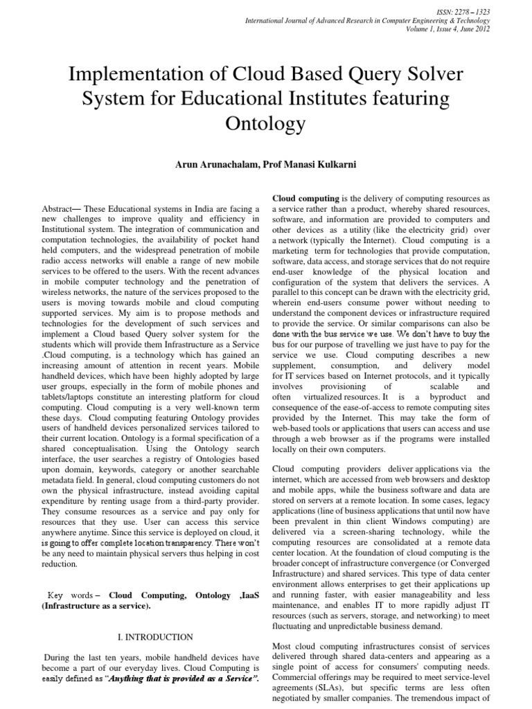 Implementation of Cloud Based Query Solver System For Educational ...