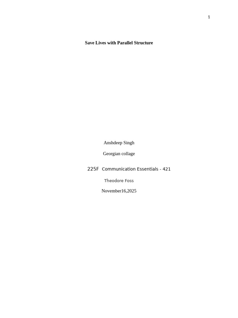 Save Lives With Parallel Structure | PDF | Sentence (Linguistics) | Phrase