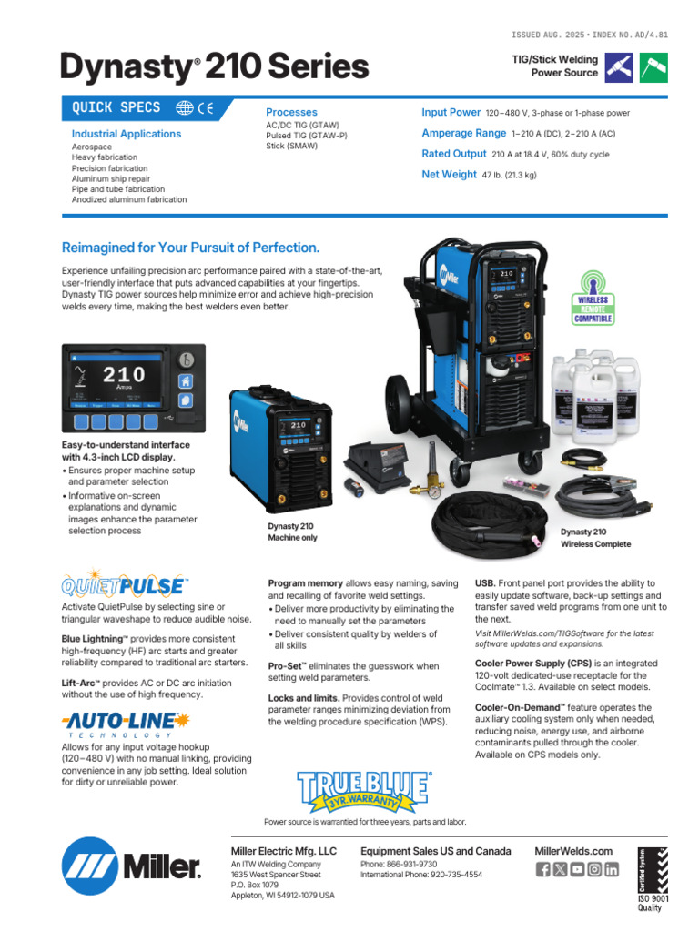 AD481 Dynasty 210 Series English | PDF | Welding | Construction